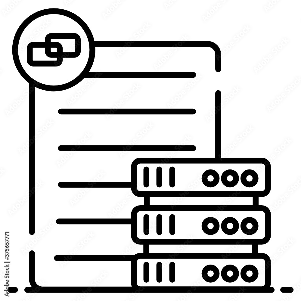 Link with file datacenter, trendy icon design of data source Stock ...