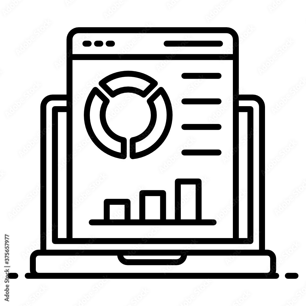 Project dashboard icon design, vector of graphical data in editable ...