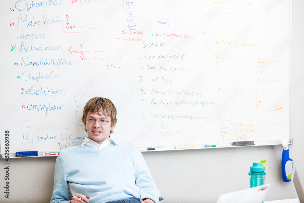 software developer and white board Stock Photo | Adobe Stock