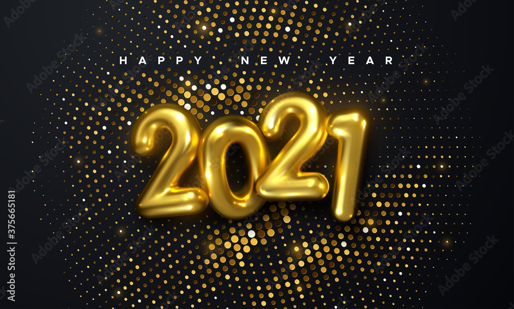 Vecteur Stock Happy New 2021 Year. Holiday vector illustration of ...