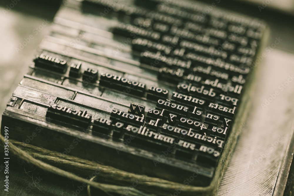 Lead Press Types Stock Photo | Adobe Stock