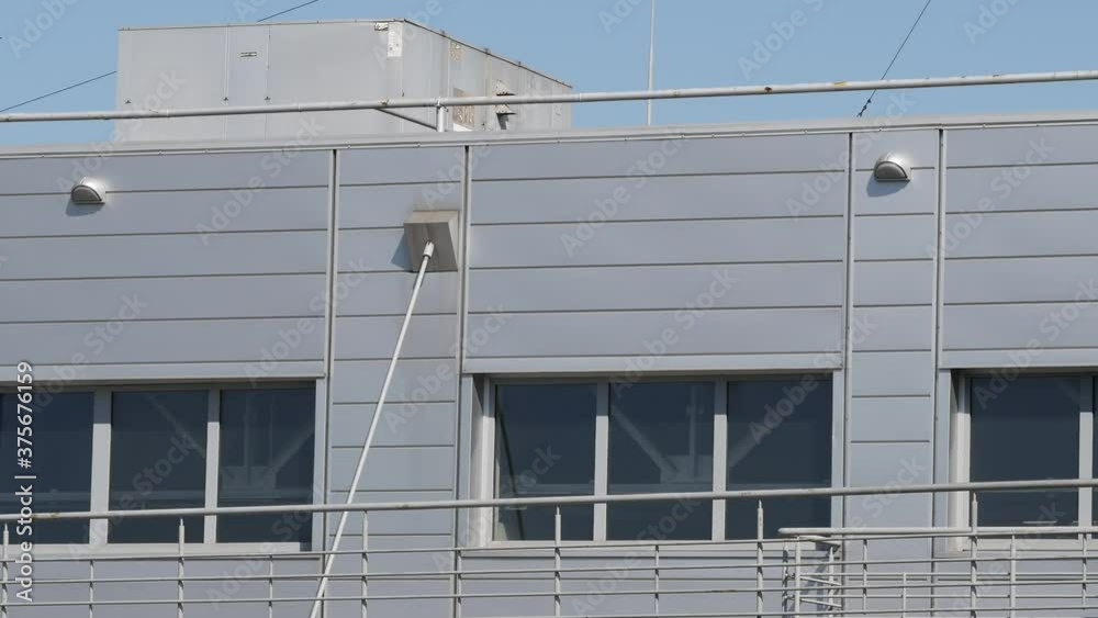 Modern office warehouse building. Double-glazed windows on the windows ...