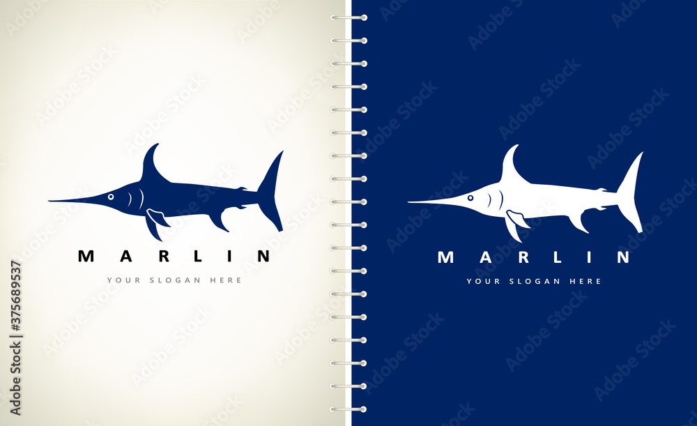Marlin fish logo vector design Stock Vector | Adobe Stock