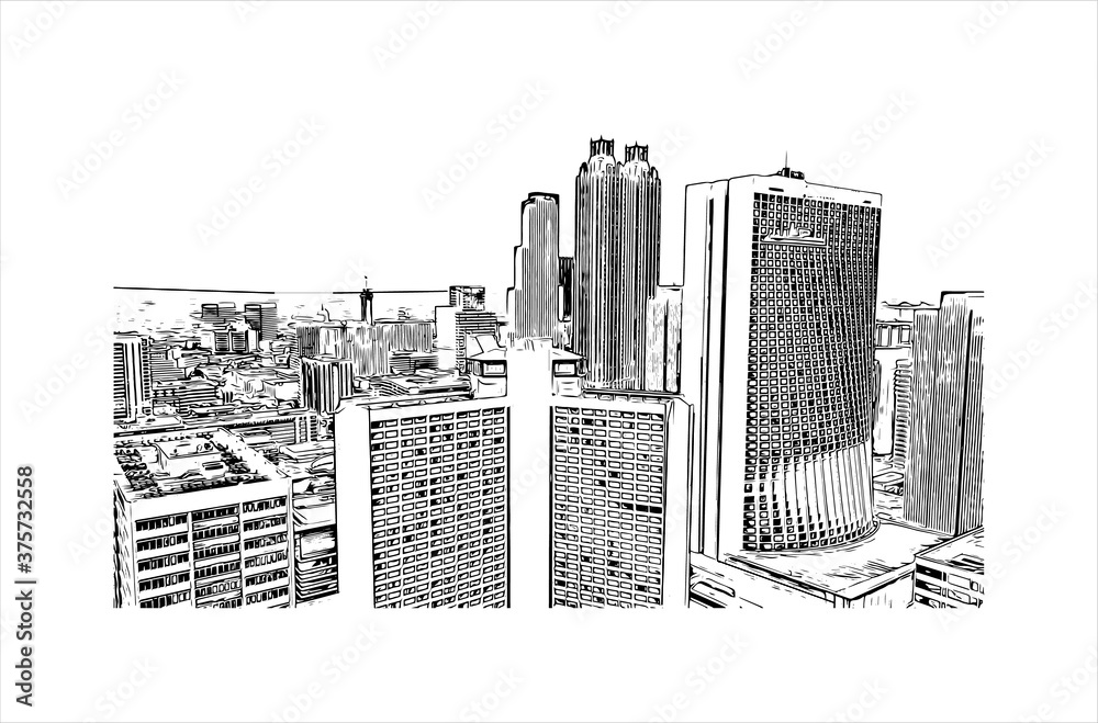 Building view with landmark of Atlanta is the capital of the U.S. state ...