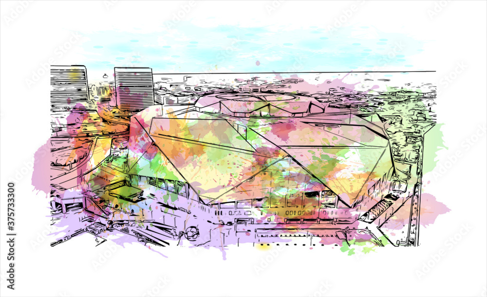 Building view with landmark of Atlanta is the capital of the U.S. state ...