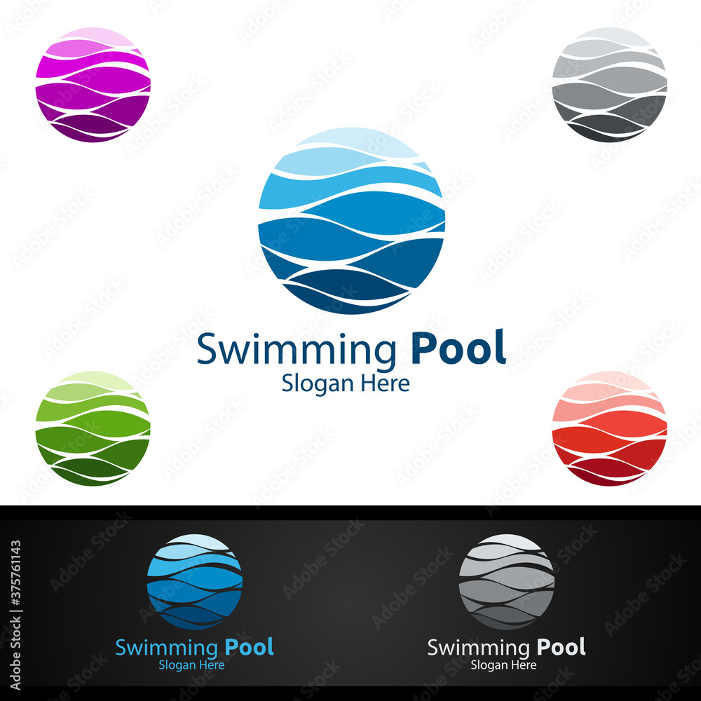 Swimming Pool Service Logo with Cleaning Pool and Maintenance Concept ...