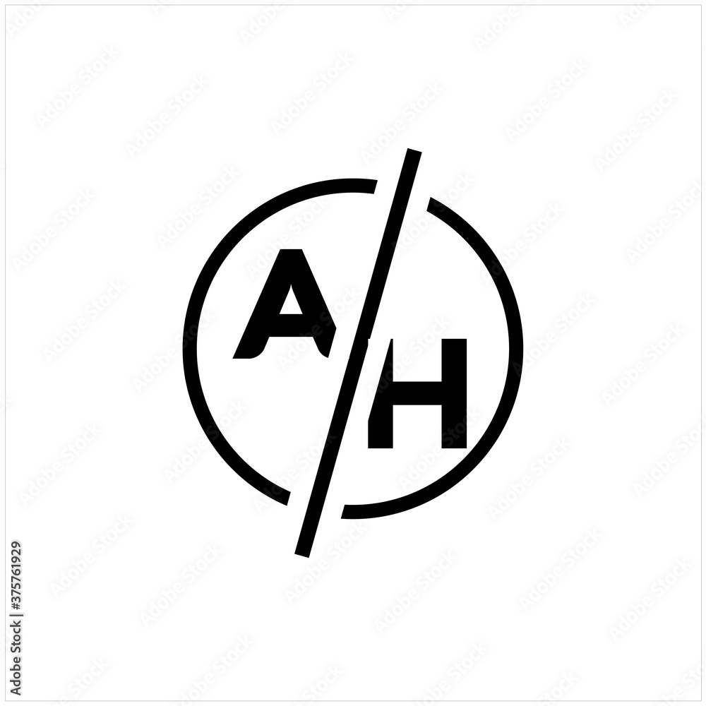 Letter AH Logo Icon Design Template Element Stock Vector | Adobe Stock