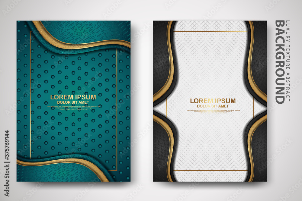 Vector two set of cover design template with luxury and elegant wave ...