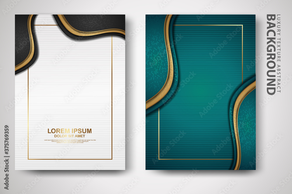 Vector two set of cover design template with luxury and elegant wave ...