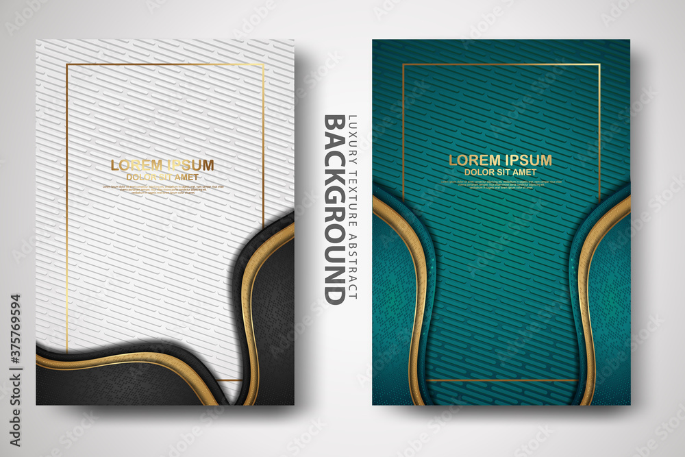 Vector two set of cover design template with luxury and elegant wave ...