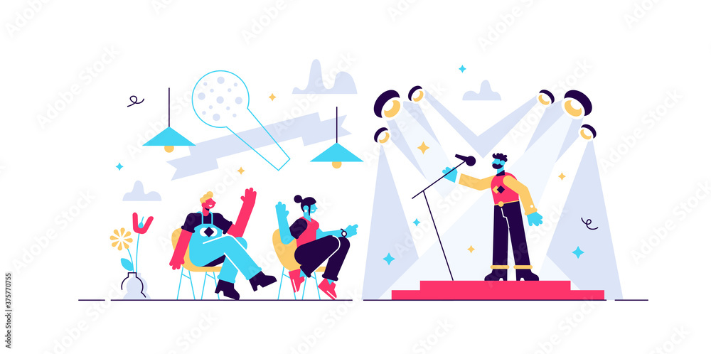 Comedy vector illustration. Flat tiny Stock Vector | Adobe Stock