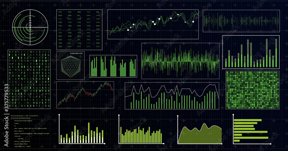 HUD futuristic interface. Hitech display with infographic elements ...