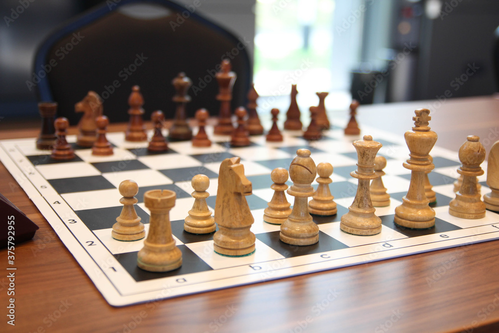 Chess boards on tables during Chess Championship. The tournament. Chess ...