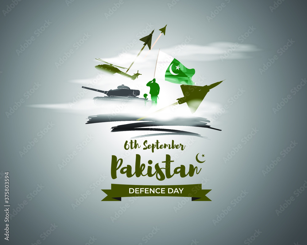 Vector illustration of Pakistan defence day, 6th september, pakistan ...