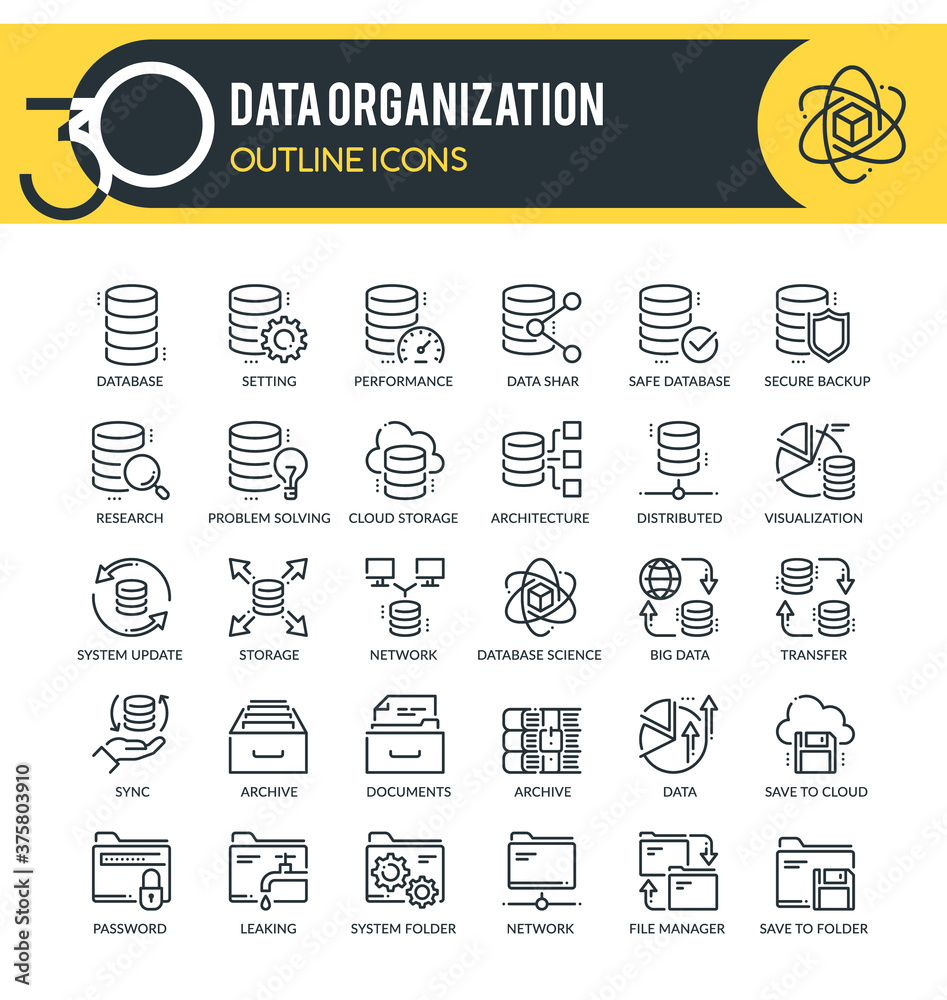 Database icons Stock Vector | Adobe Stock