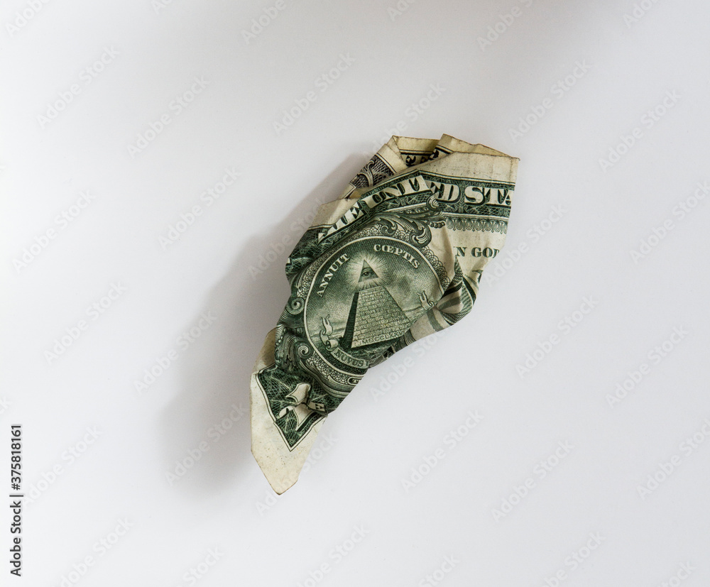 Wrinkled dollar bill Stock Photo | Adobe Stock