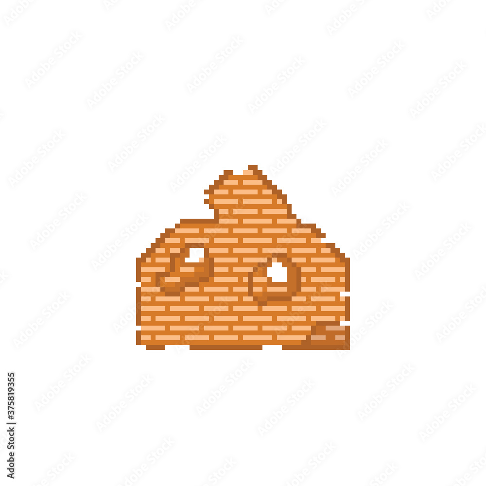 Broken wall pixel art. Vector pixel art. Stock Vector | Adobe Stock