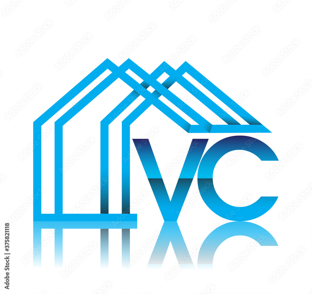 initial logo VC with house icon, business logo and property developer ...