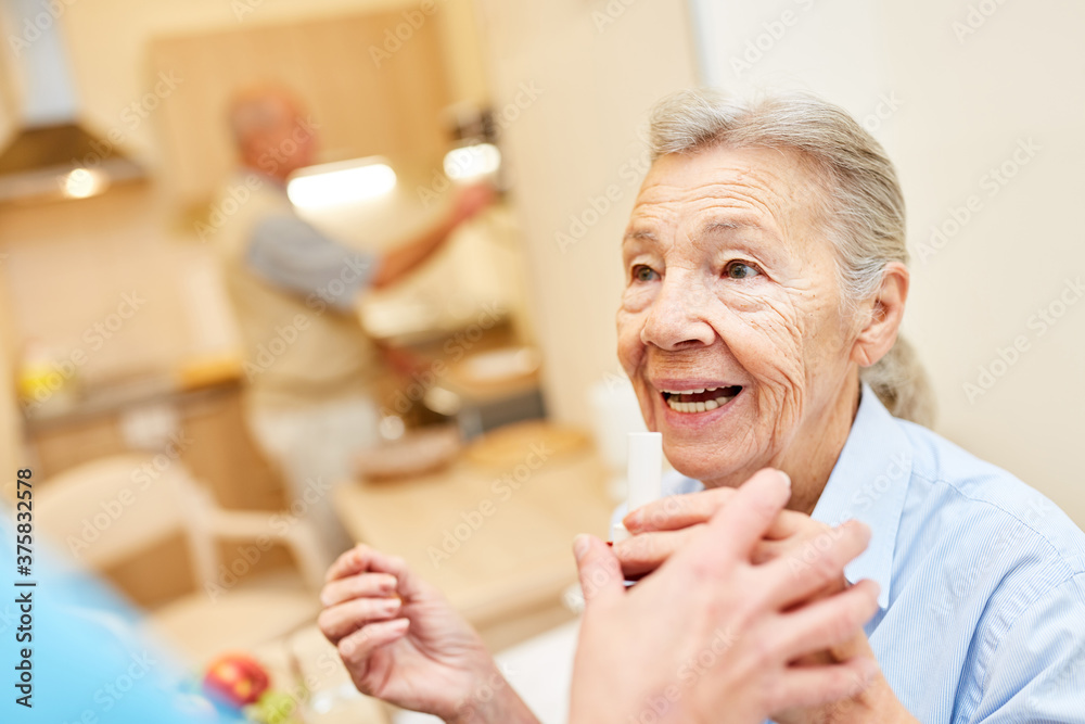 Senior gets help from nursing Stock Photo | Adobe Stock