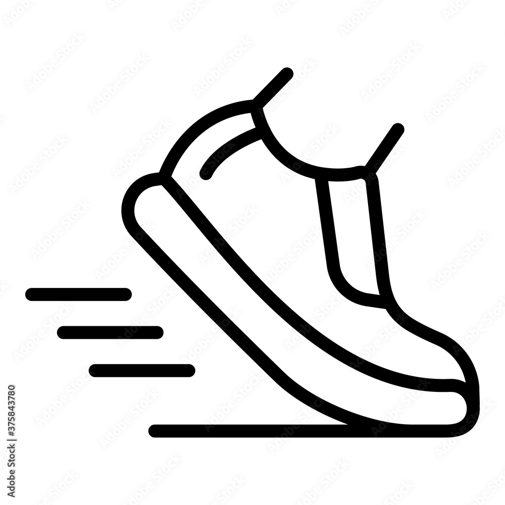 Running foot icon. Outline running foot vector icon for web design ...