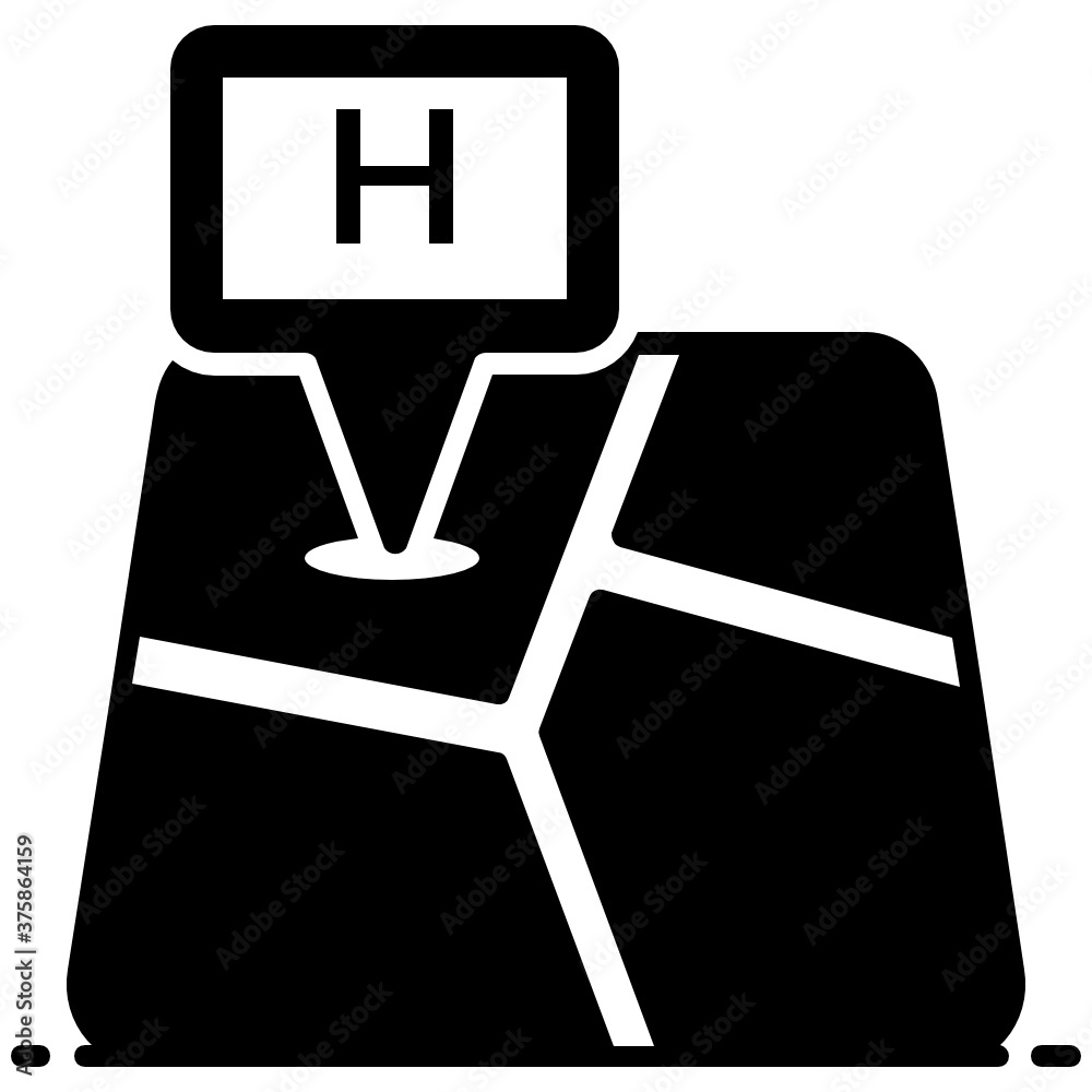 Map chart with h symbol showcasing hotel location icon Stock Vector ...