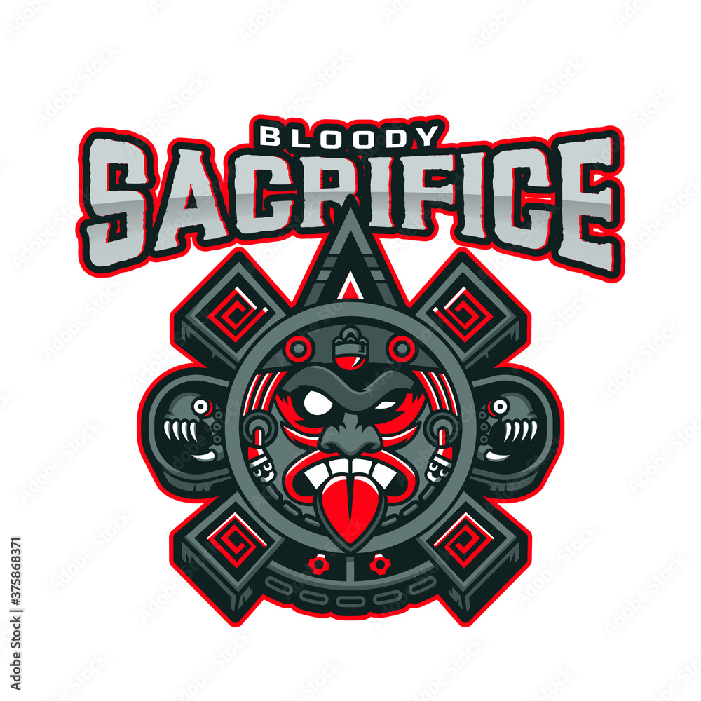 Bloody Sacriface Mascot Gaming Logo Template Stock Vector | Adobe Stock