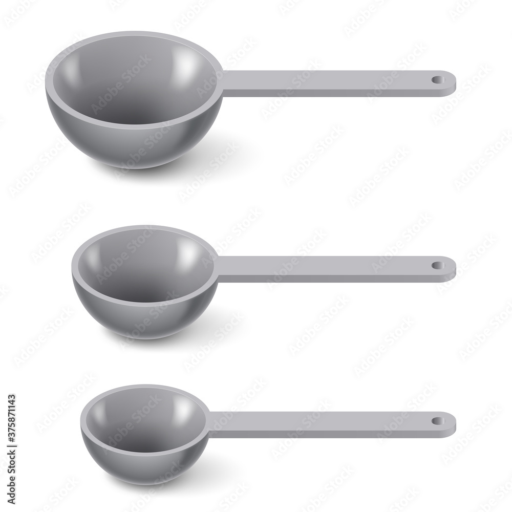 Set of Stainless Steel Measuring Spoons in Varying Sizes, Used to ...