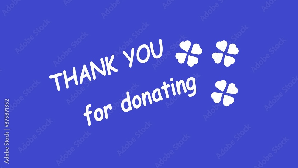 3D image of Thank you for donating text asking for charity. Simple ...