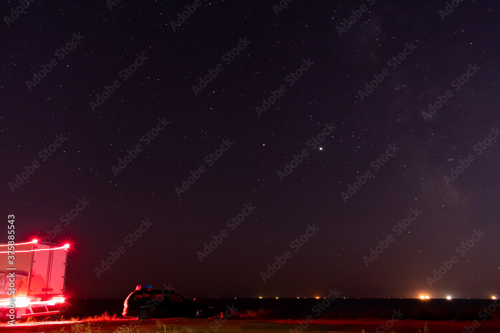 Real Night Sky Stars Background With Natural Colourful Sky Gradient ...