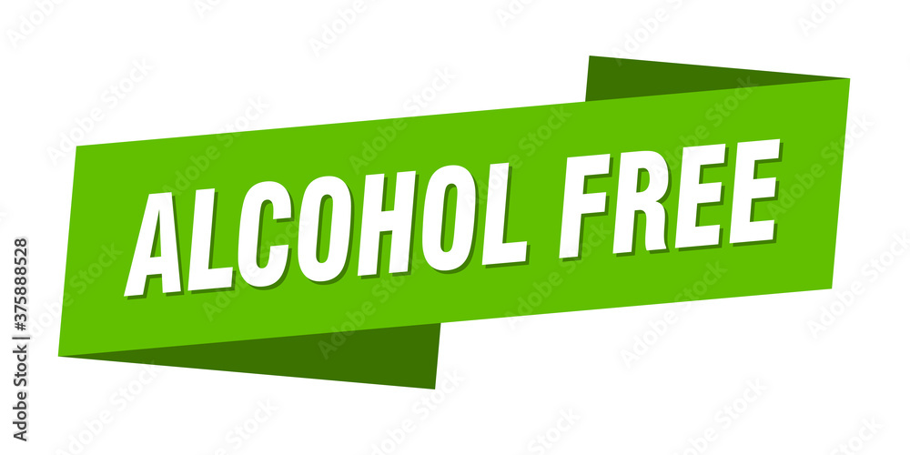 alcohol free banner template. ribbon label sign. sticker Stock Vector ...
