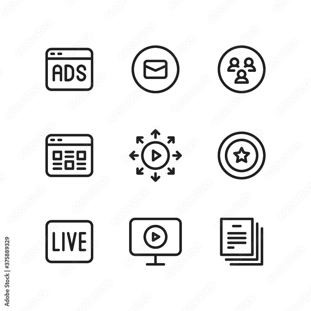 Influencer icon set includes ads, message, follower, fame, viral, blog ...