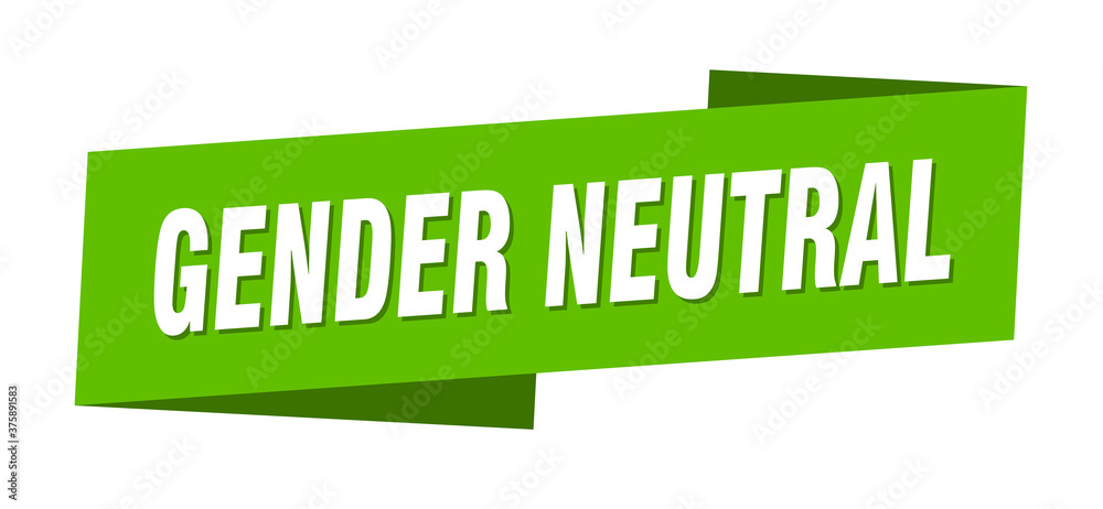 gender neutral banner template. ribbon label sign. sticker Stock Vector ...