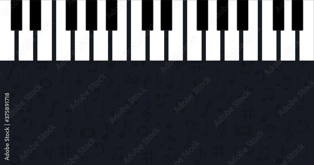 World piano day. Piano keyboard keys sign. instrument. Music notes ...
