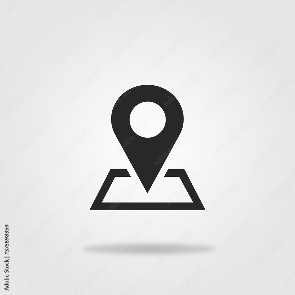 Realistic Black Location Icon Design. Location symbol. Address Icon ...