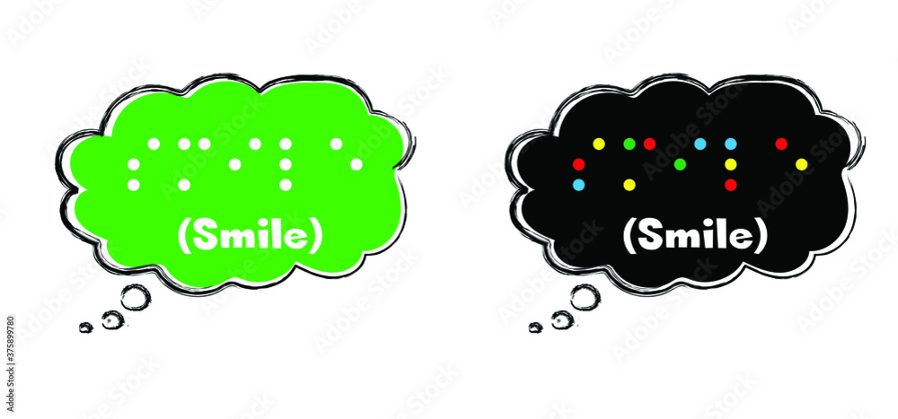 Stockvektorbilden Slogan smile. World braille day, Blind day. Alphabet ...