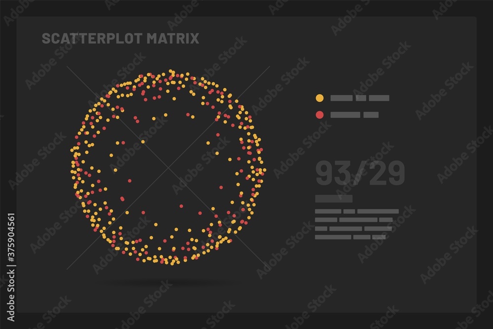 Scatterplot Matrix. Elements of infographics on a dark background. Use ...