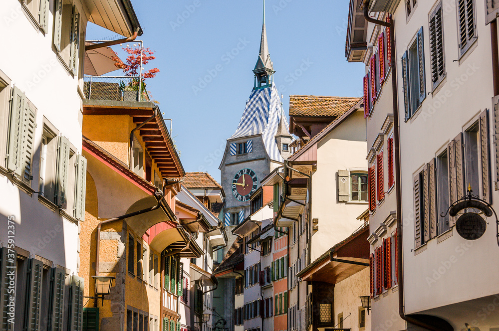 Foto de Stadt Zug, Stadt, Zug, Zytturm, Altstadt, Altstadthäuser, Zuger ...