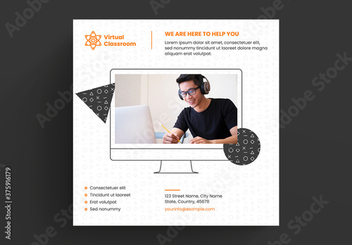 Online Class Social Media Post Layout Stock Template | Adobe Stock