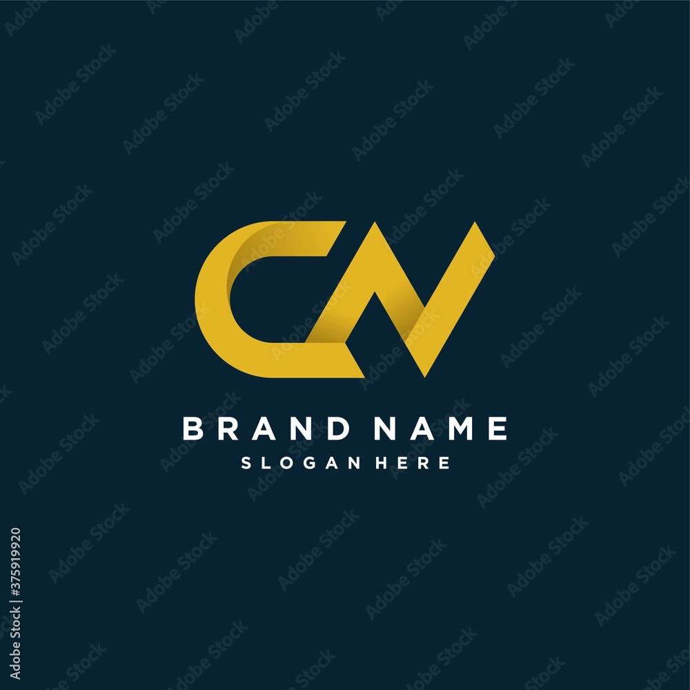Logo with CN letter and modern style design concept, template Stock ...