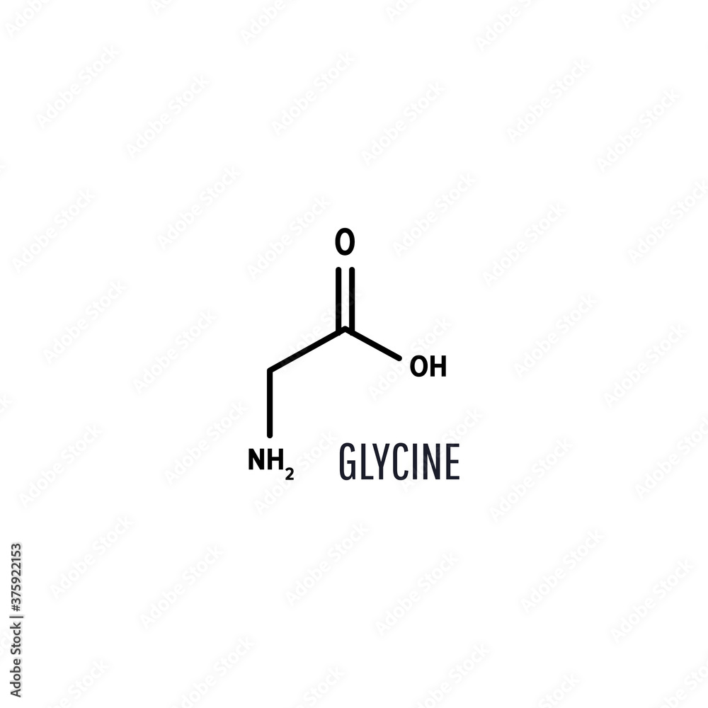 Glycine structural chemical formula on white background Stock Vector ...