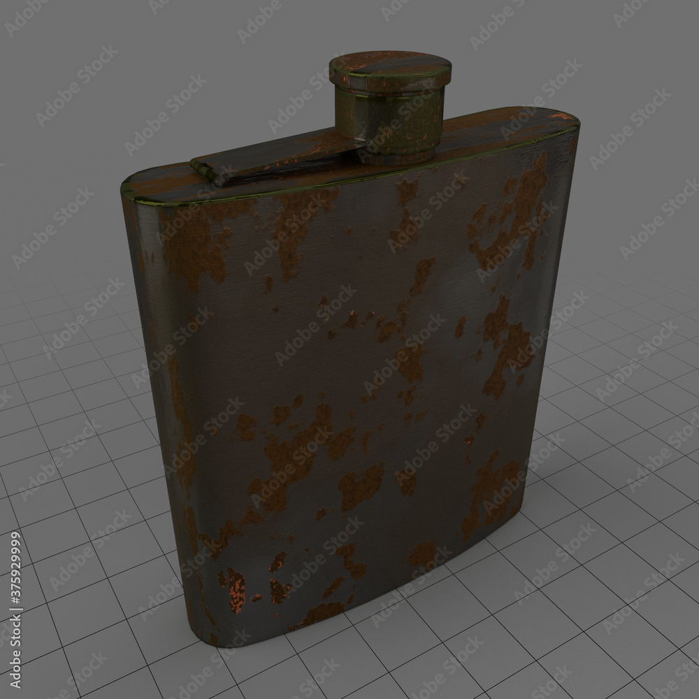 Rusty liquor flask Stock 3D asset | Adobe Stock