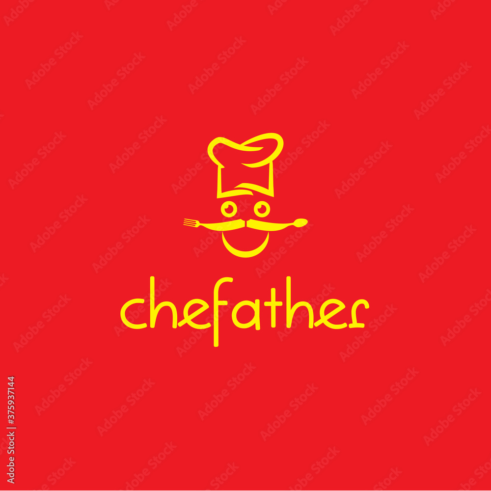 Simple, clean modern, fun, unique, playful chef logo. vector icon ...