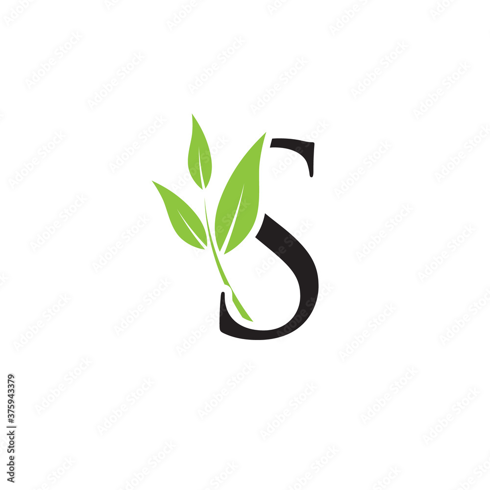 Letter S nature logo design. Simple minimalist vector template Stock ...