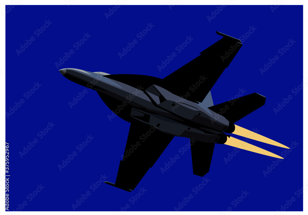 Vetor de Boeing F-18E Super Hornet. Air power. Afterburner navy jet ...