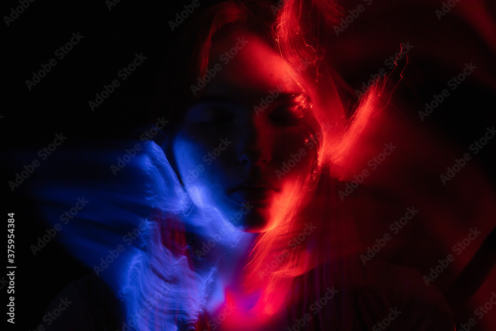 light painting portrait, new art direction, long exposure photo without ...