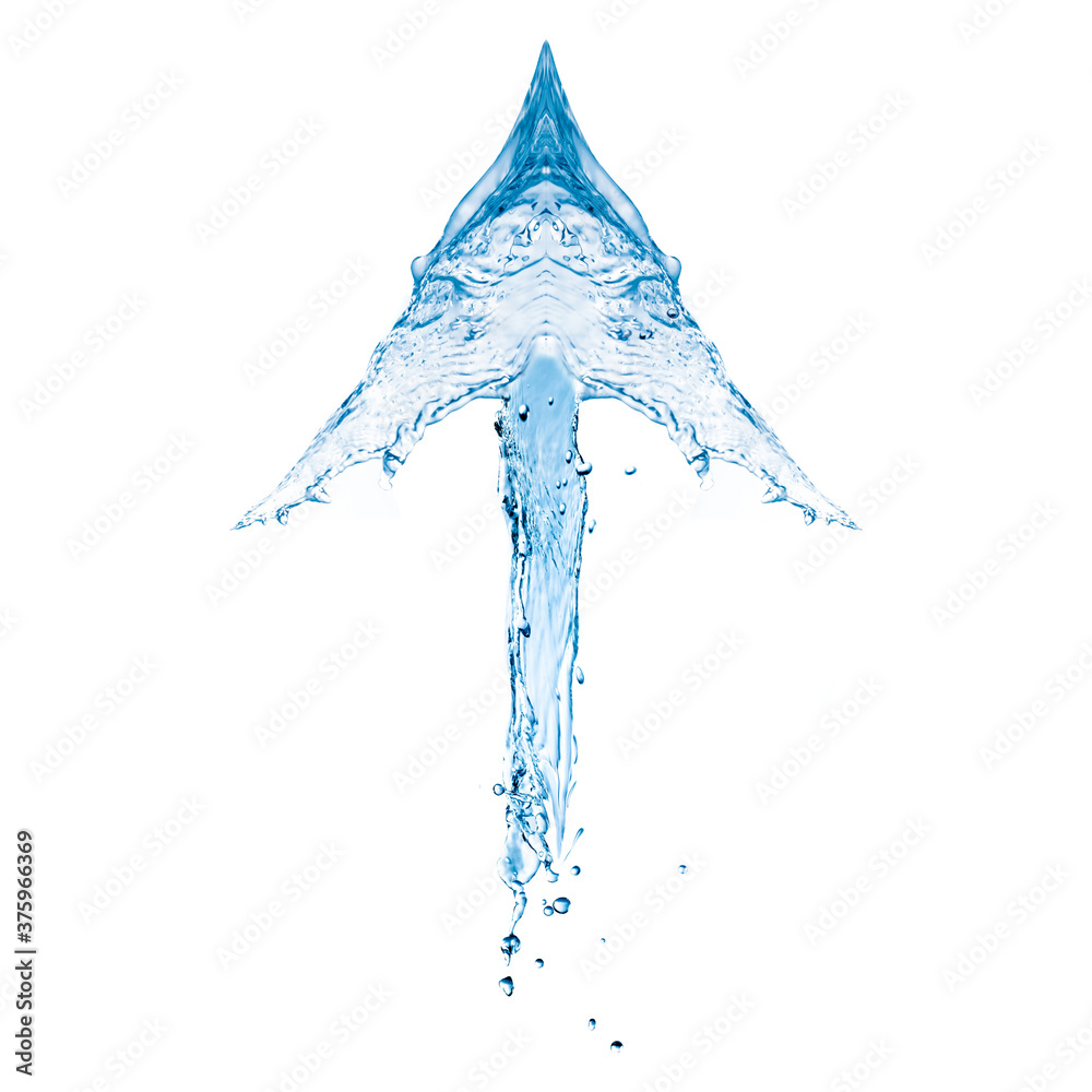 Water arrow showing up direction isolated on white background Stock ...