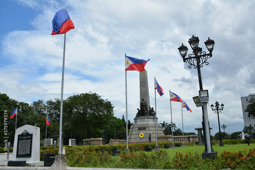 Jose Rizal statue at Rizal park in Manila, Philippines Stock Photo ...