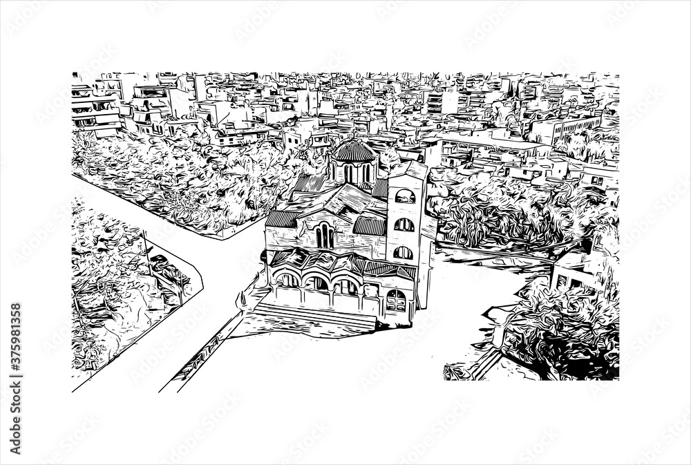 Building view with landmark of Athens is the capital of Greece. It was ...