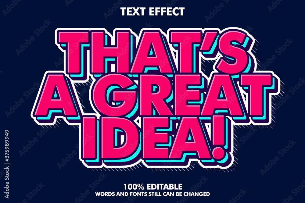 Editable retro text effect for old school banner Stock Vector | Adobe Stock