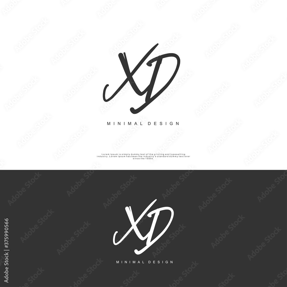 XD Initial handwriting or handwritten logo for identity. Logo with ...
